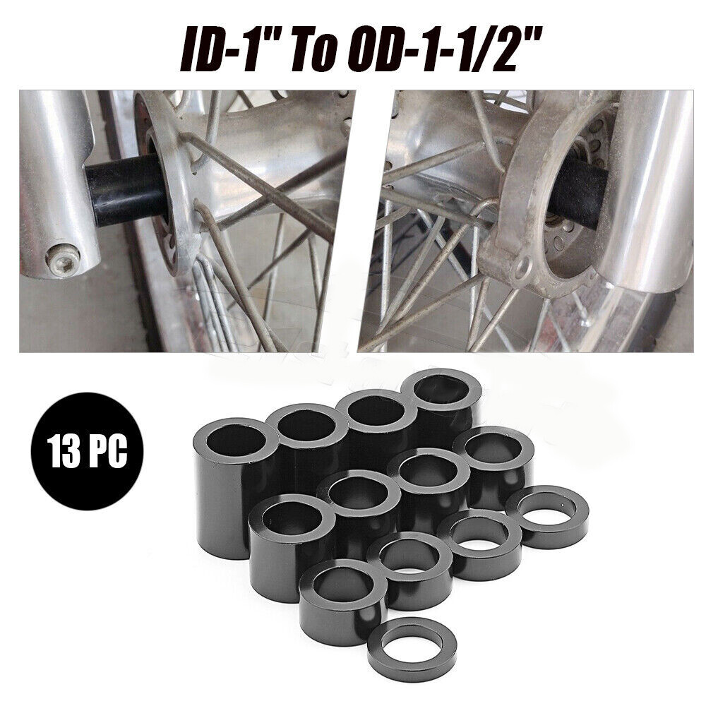 ID 25mm OD 1 1/2" Wheel Axle Spacers Kit 13pcs for Harley Touring Dyna ...