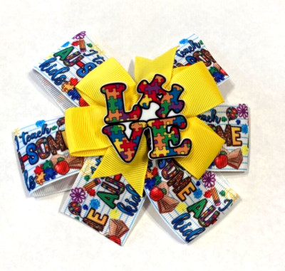 Beautiful Autistic "Love" inspired hair bow for girls. | eBay