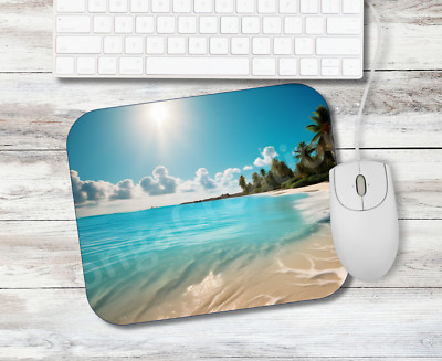 Tropical Beach Scenery Mouse Pad Computer Office Household Birthday ...