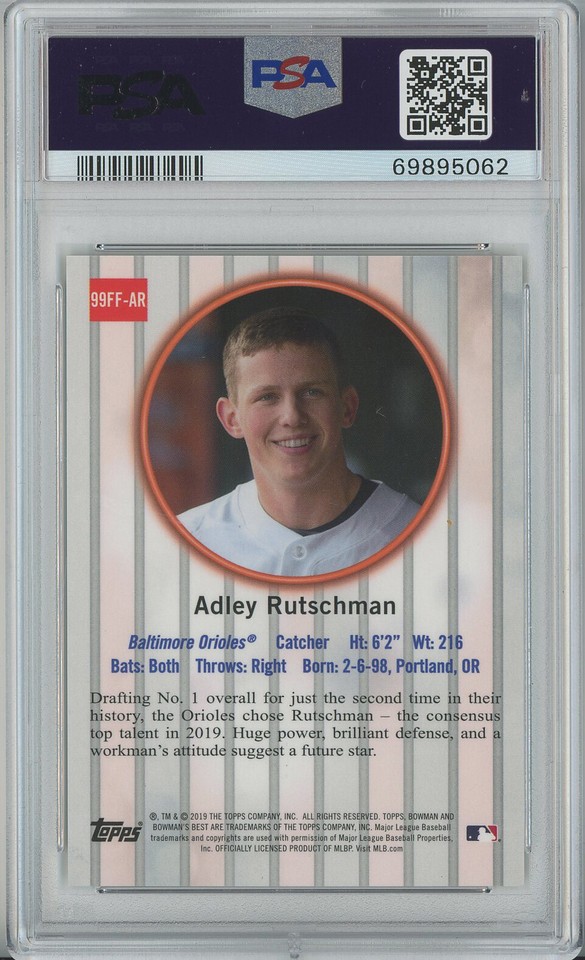 2019 Bowman's Best Franchise Gold Refractor Adley Rutschman Orioles RC ...