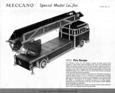 Meccano Model Plan 10.21 / 9.1 Fire Escape | eBay