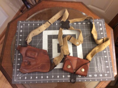 70s VTG Jackass Brown Leather Shoulder Holster System "P" For Small ...