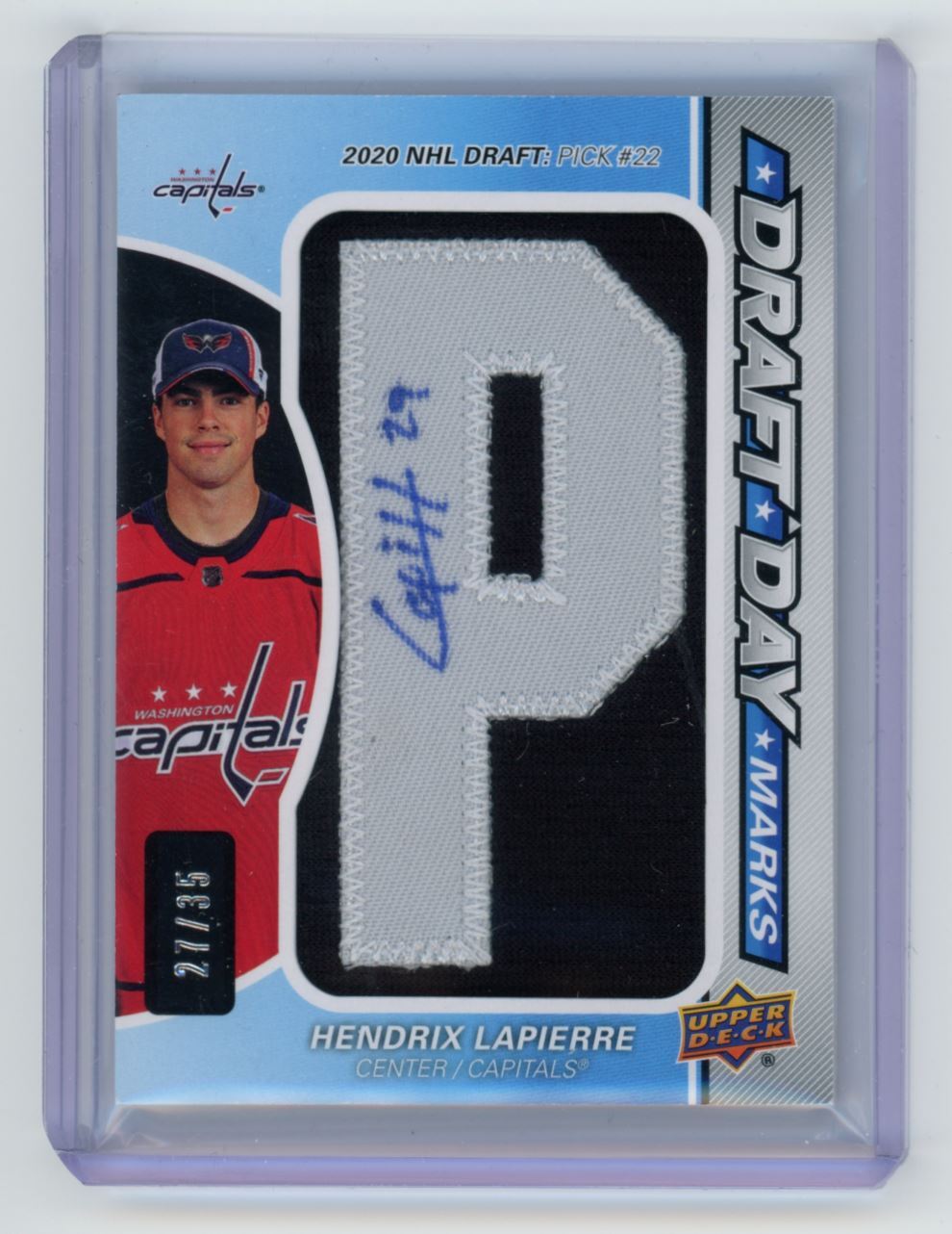 Hendrix Lapierre 2022-23 SP Game Used Draft Day Marks Auto Patch /35 ...