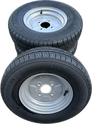 4x 145/80R10 74N trailer tyres Wheels 4 Stud 4inch PCD 67mm Centre ...