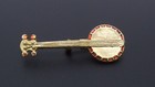 Banjo Instrument Brooch Pin Red Enamel Shiny Gold Tone Metal Taiwan ...