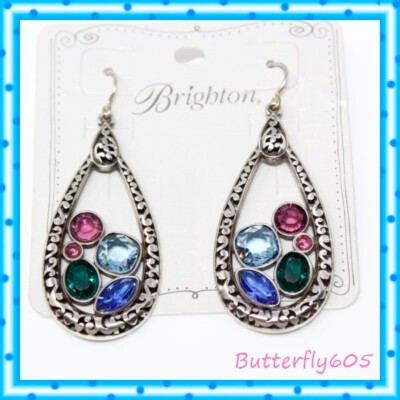 Brighton Elora Gems Vitrail Hoop French Wire Earrings Set NWT Pouch $84 ...