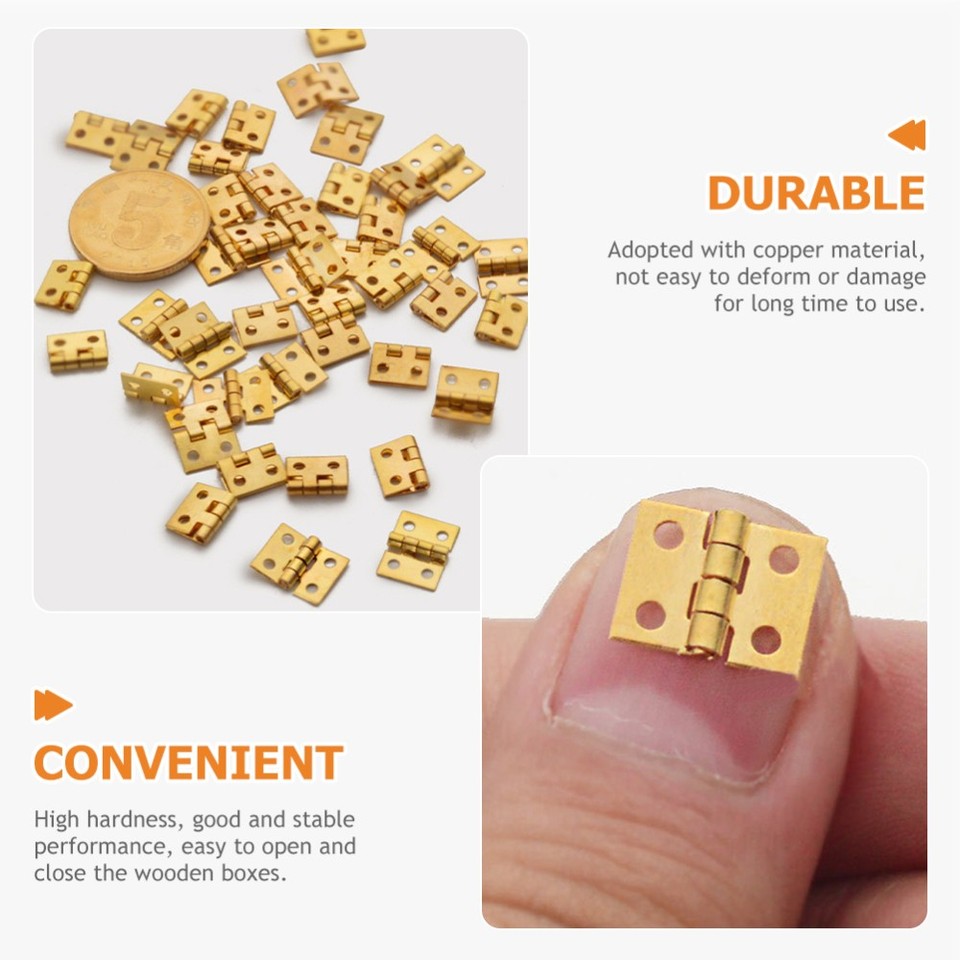 30 Pcs Micro Hinges Mini Flat Small Miniature Craft | eBay UK