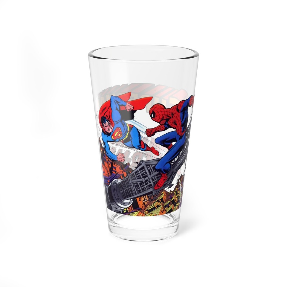 Superman & Amazing Spider-Man Pint Glass, 16oz - DC & Marvel Comics ...