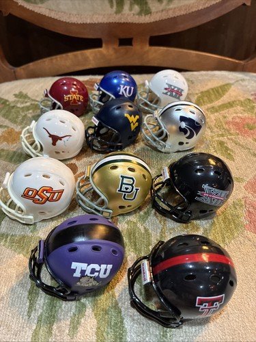 Riddell NCAA Mini Football Helmet Lot 11pc Big 12 Texas KU Baylor TCU ...