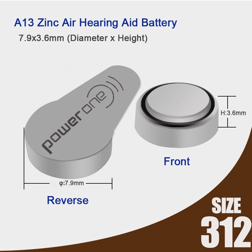 180 pcs p312 PR41 312 Powerone wireles Card 1.5V Zinc Air Hearing Aid ...