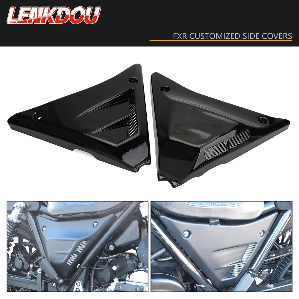 Motorcycle Vented Glossy Black Side Covers For Harley 82-94 FXR 99-00 ...