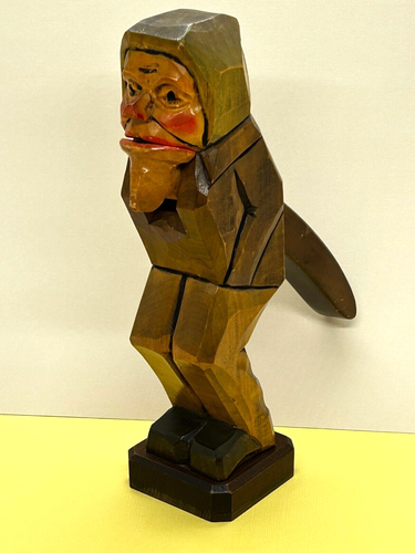 NUTCRACKER German Fisherman Fishing Hand Wood Carved Vintage RARE 25cm ...