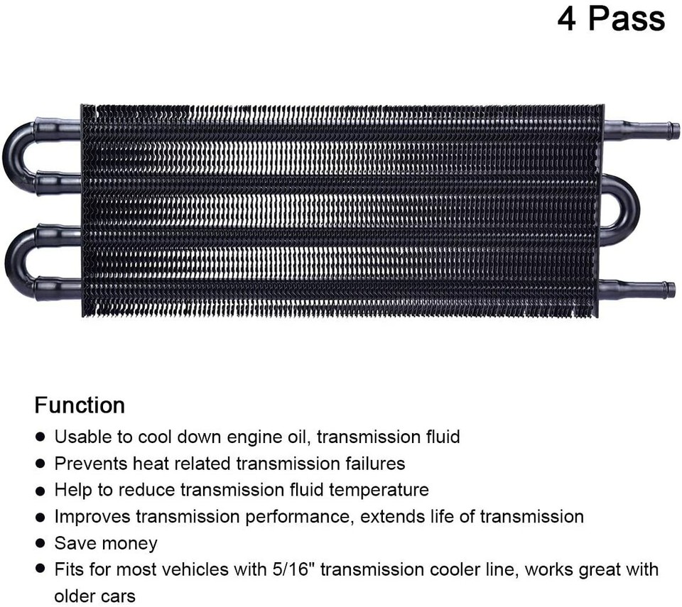 4 Rows Universal Aluminum Remote Transmission Oil Cooler Radiator ...