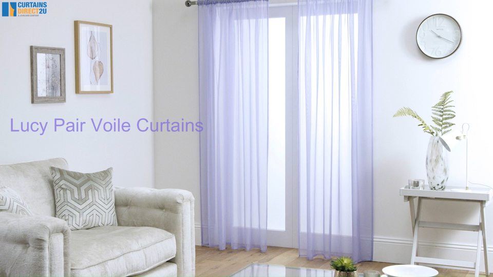 Voile Curtains Pair (2 Panels) Of Lucy Voile Net Slot Top Panels -Top ...