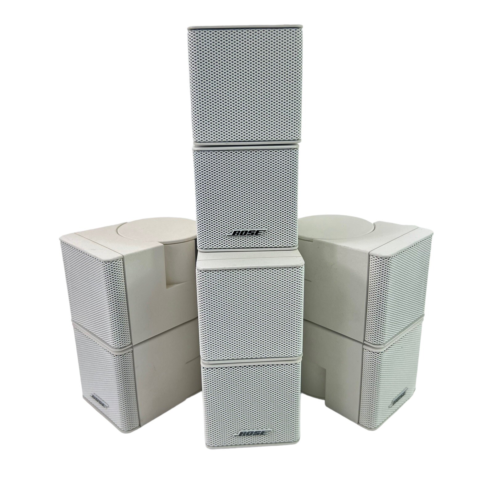 4 Bose Jewel Double Cube Speaker White with 4 Original Cable * TESTED ...