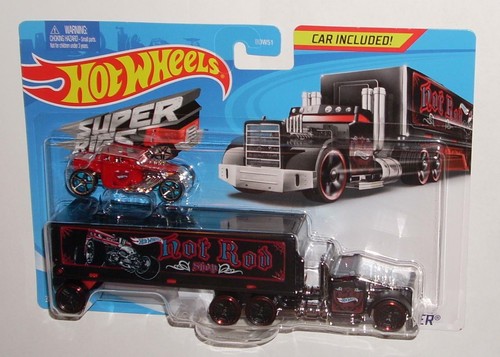 2020 Hot Wheels Bone Shaker Red Hot Rod Shop Road Roller Trailer Super ...