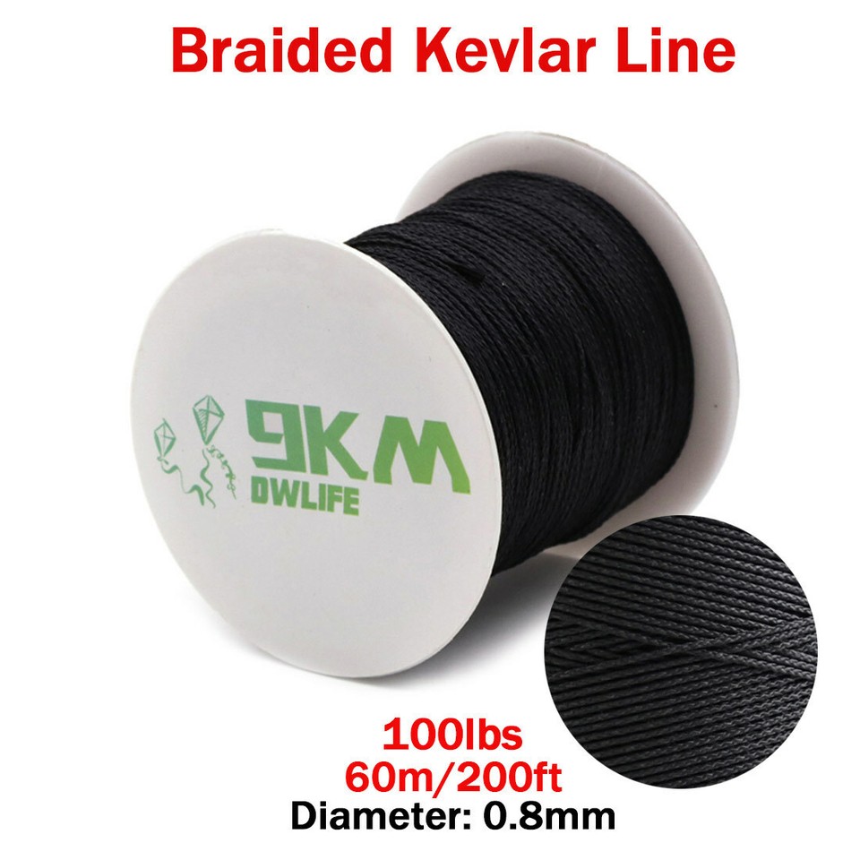Black Braid Kevlar Line Utility Cord Paracord Camping Tactical made ...