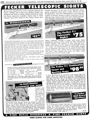 1954 Print Ad of Fecker Telescopic Rifle Scopes Woodchucker | eBay