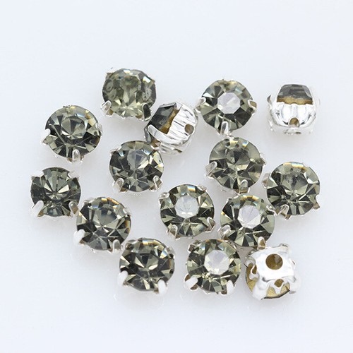 1440pcs 4mm Round Glass Crystal Rhinestone Sew on Silver Bottom Beads ...