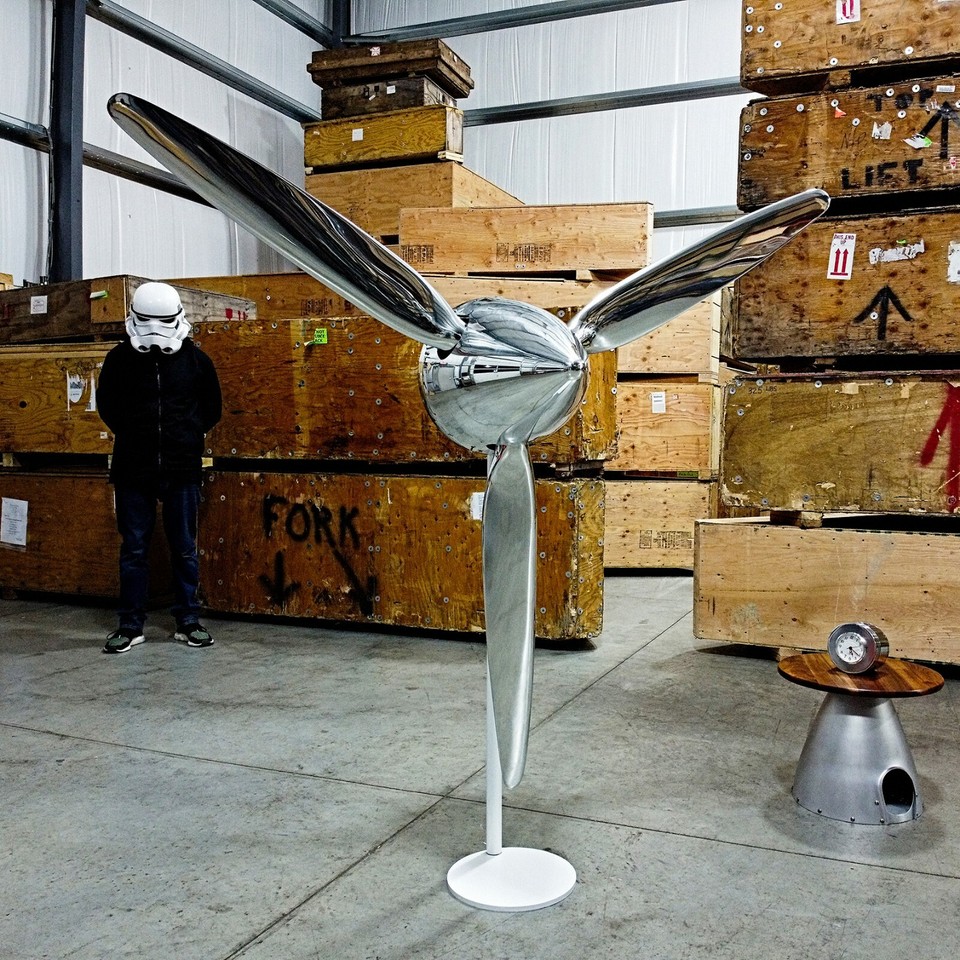 74" 3-Blade Polished Silver Dragon Airplane Propeller Modern Spinner ...