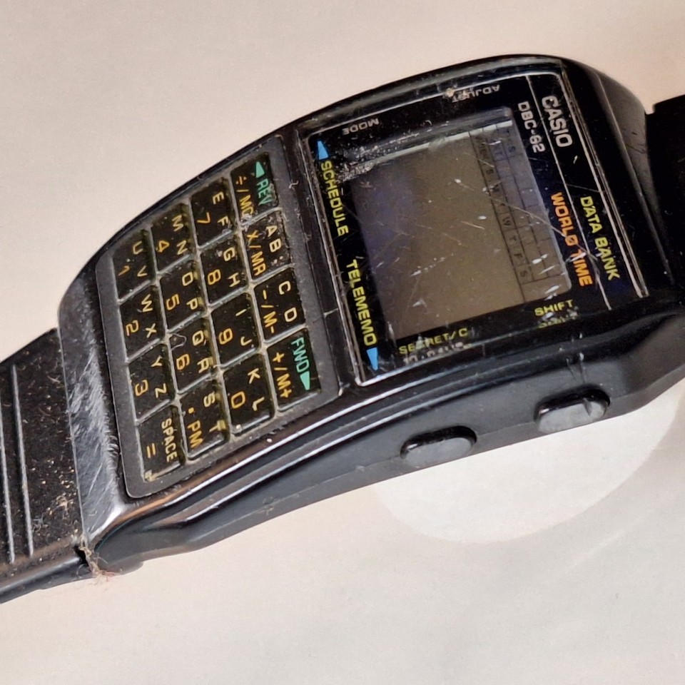 Casio DBC-62 World Time Calculator Data Bank Digital Watch Module 676 ...
