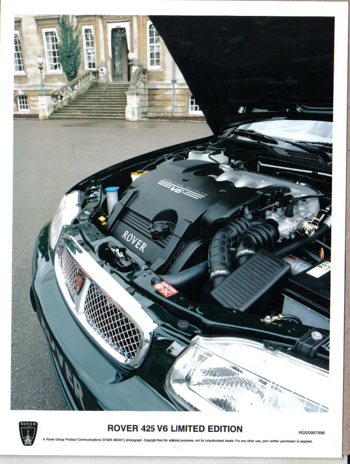 Rover 425 V6 limited ed. original colour Press Photograph Pub. No. RGS ...