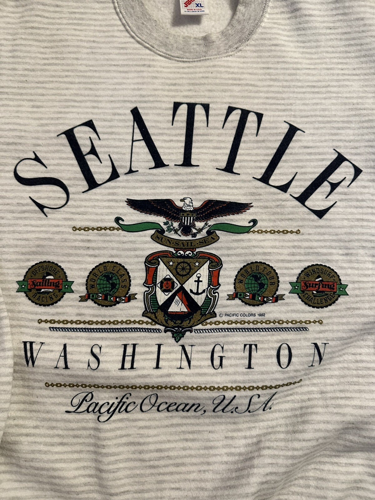 Vintage Seattle Washington Gold Sparkle Crest Crewnec… - Gem