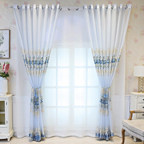 Sheer Embroidery Floral Voile Net Curtain Window Drape Decor A Panel ...
