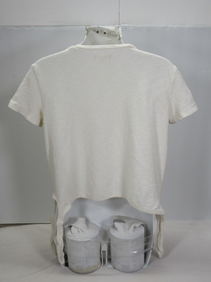 Madewell Side Tie Women M [ 40 Bust 18L] Ivory S/S Gauzy Terry Cloth ...