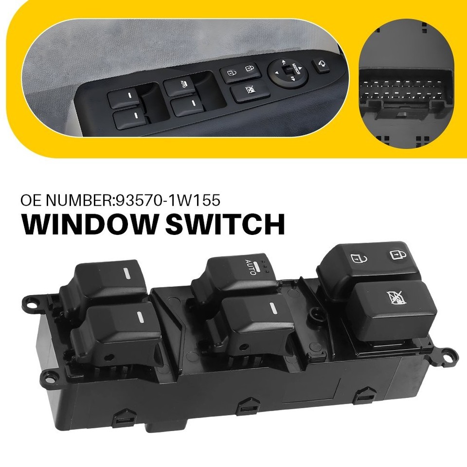 93570-1W155 Front Left Master Power Window Control Switch For 2012-15 ...