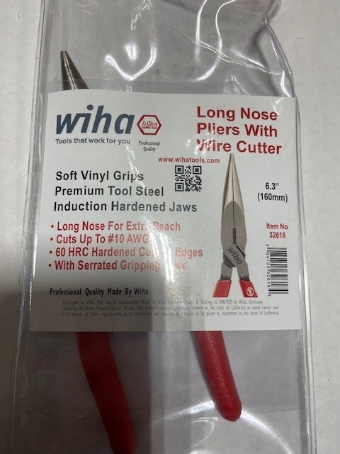 Wiha 32618 Long Nose Pliers With Cutters 6.3" for sale online | eBay