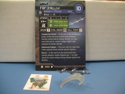 =Axis Allies War at Sea TASK FORCE F6F-3 Hellcat 19/60 with card= | eBay