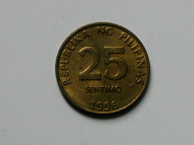 Philippines 1996 25 SENTIMO Brass Coin EF+ with Toned-Lustre | eBay