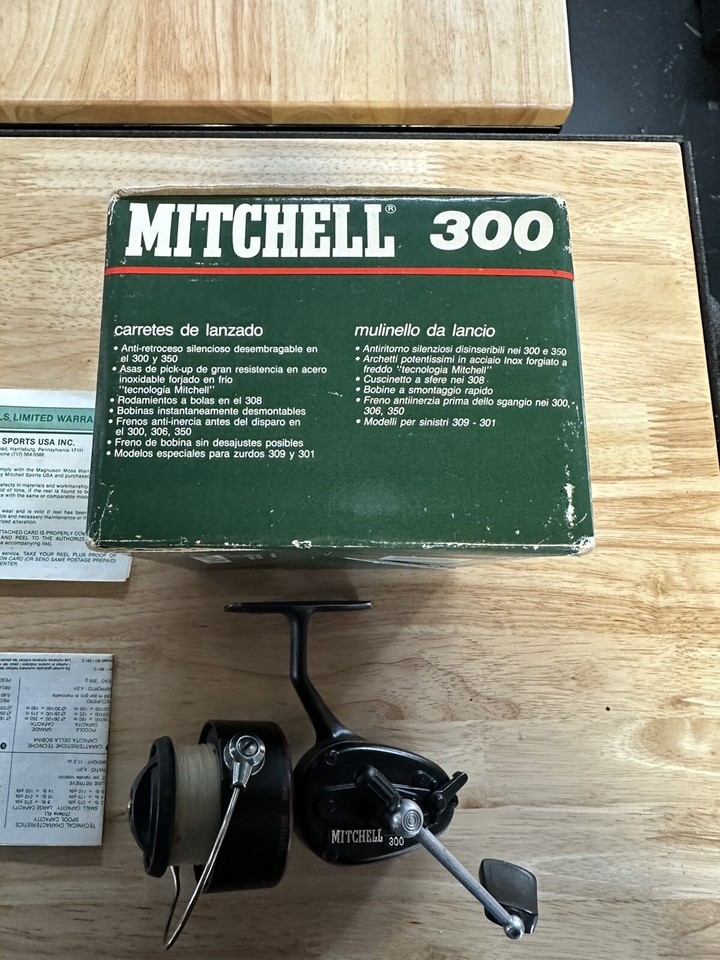 Vintage Mitchell 300 Fishing Reel With/ Box and Manual | eBay