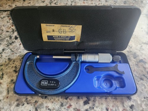 MOORE AND WRIGHT 966 OUTSIDE MICROMETER 1-2" 0.001" ENGLAND | eBay