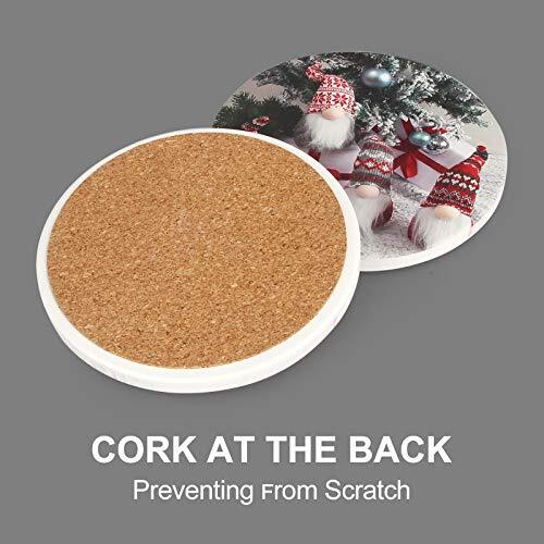 6 Pcs Ceramic Christmas Coasters Absorbent Coasters Drink Coasters With ...