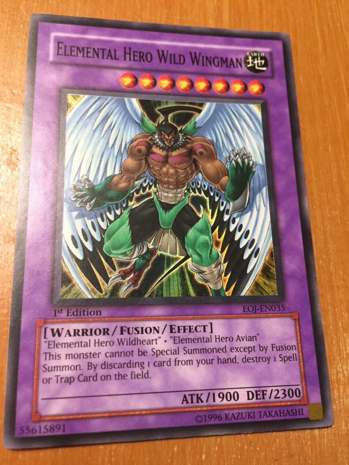YUGIOH! Elemental Hero Wild Wingman EOJ-EN035 Super Rare 1st Edition NM ...