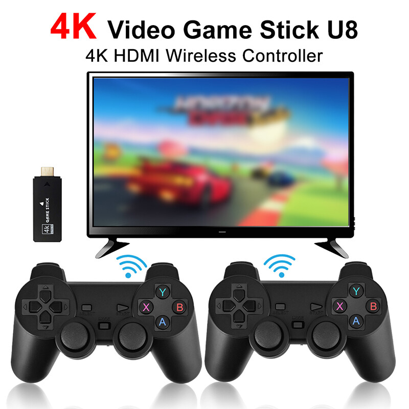 Wireless 4K HDMI Video Game Console Retro 10000+Games TV Stick 64G 2 ...
