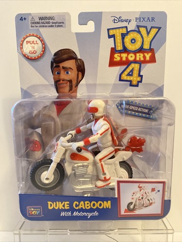 Disney Pixar Toy Story 4 Duke Caboom Motorcycle Pull 'N Go Set High ...
