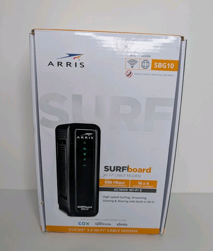 ARRIS Surfboard SBG10 DOCSIS 3.0 Cable Modem Plus AC1600 Wi-Fi Router ...
