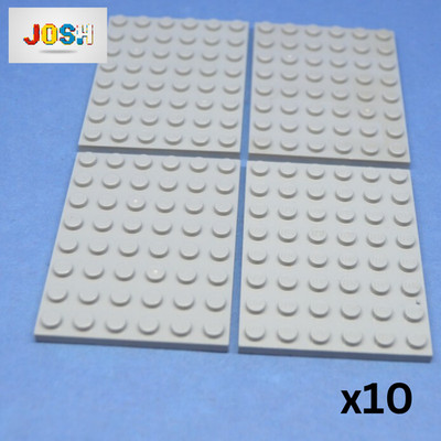 NEW lego plate 6x8 light bluish gray 3036 (lot of 10) | eBay