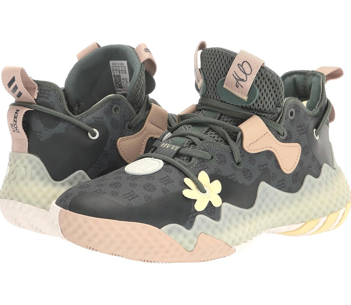 Adidas Harden Vol. 6 - GV7058 Size 5.5 James Harden Boost - Green Oxide ...