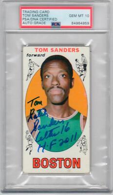 1969-70 Topps #72 Tom Satch Sanders signed RC Rookie Card PSA/DNA auto ...