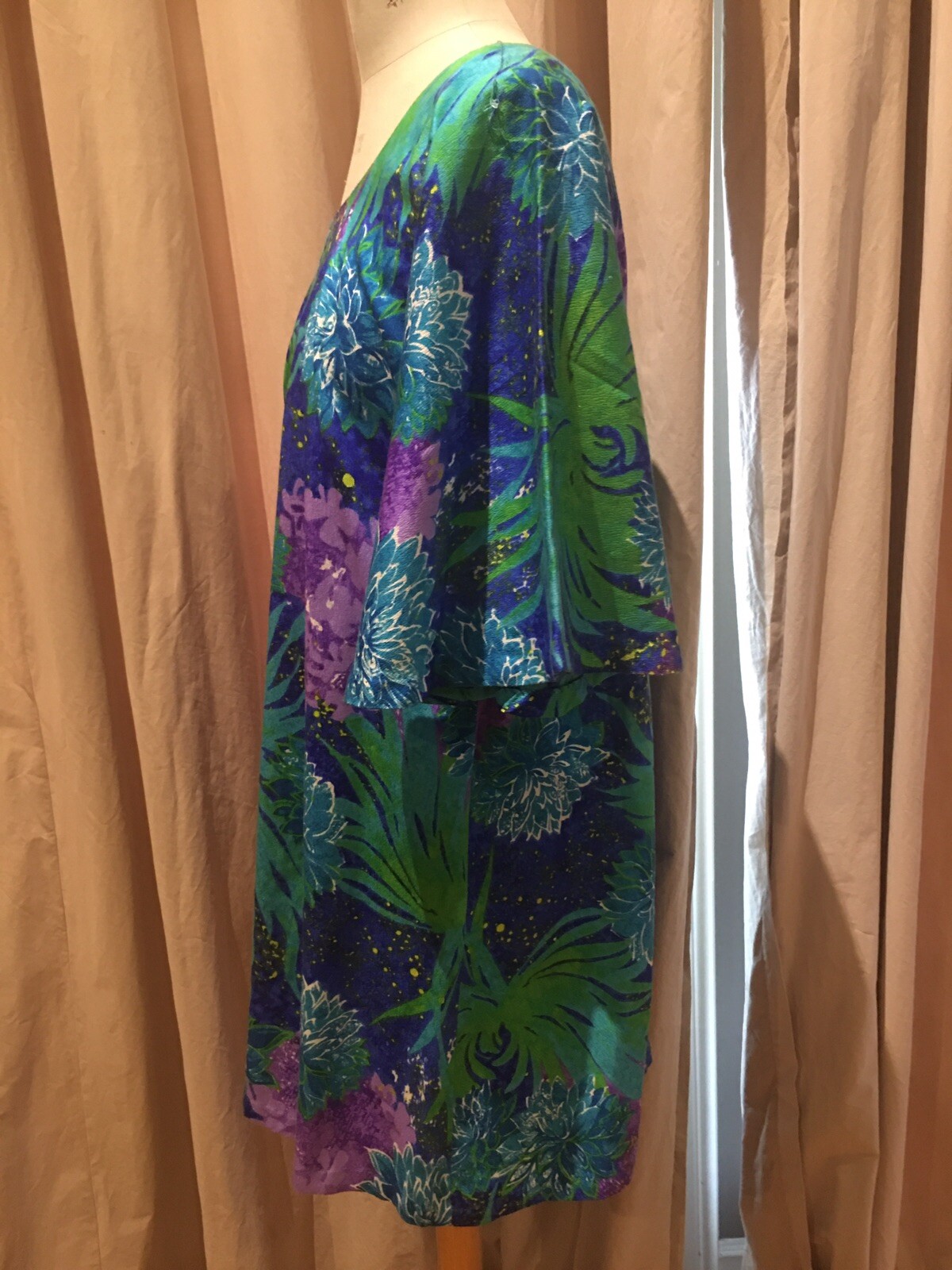 Vintage Hawaiian 70’s Tunic Caftan Mini Medium - Gem