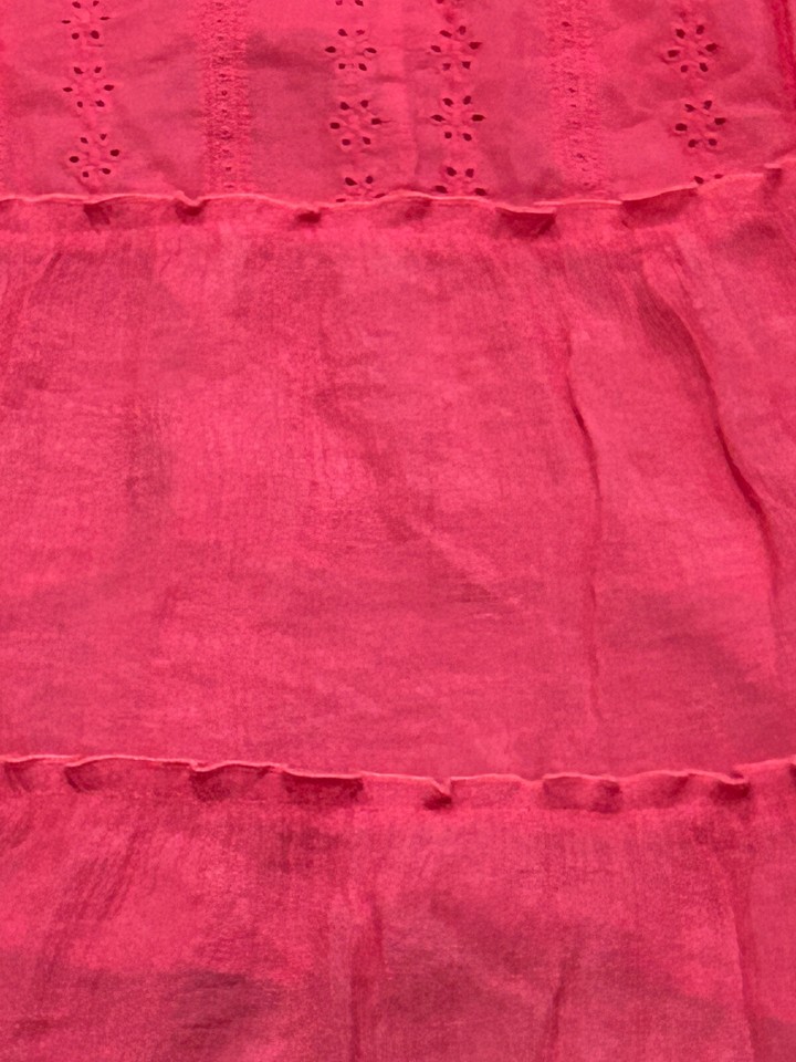 &Merci Womens Shirt Size Medium Pink Eyelet Lightweight Flowy Ruffle | eBay