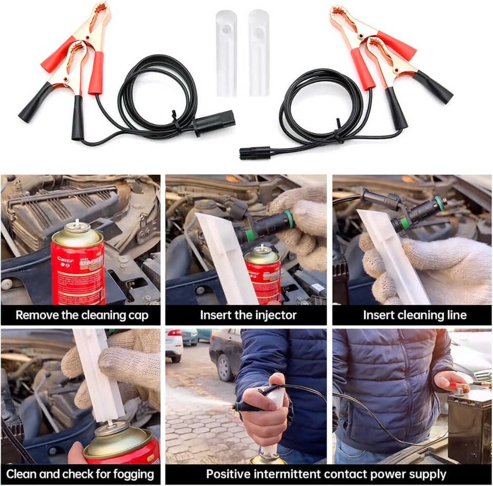 Fuel Injector Flush Cleaner Adapter DIY Kit Set Car Vehicle Tool | eBay