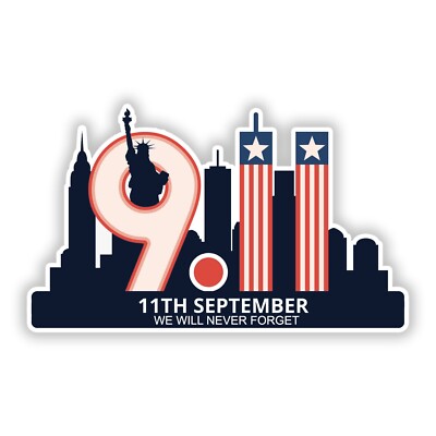 9/11 Memorial Sticker NEVER FORGET 9 11 Decal World Trade Center ...