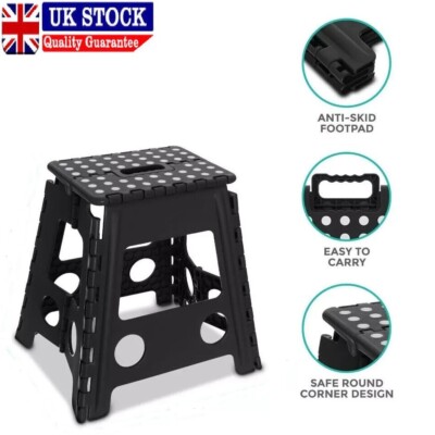 Folding Foot Step Stool Multi Purpose Plastic Foldable Easy Storage ...
