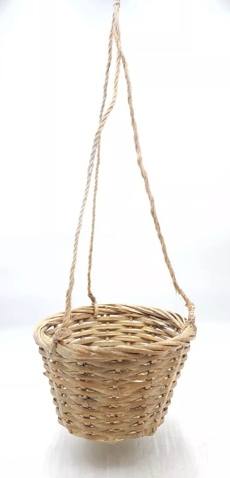 3 Pcs Hanging Basket Natural Woven Rattan/Wicker/Bamboo/Straw/Twine 10 ...