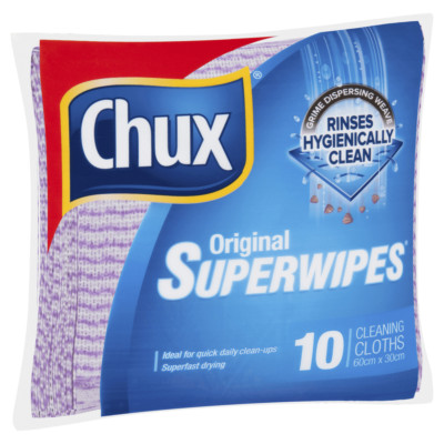 Chux SUPERWIPES CLEANING CLOTH 60x30cm 10Pieces Hygienic, Reusable ...